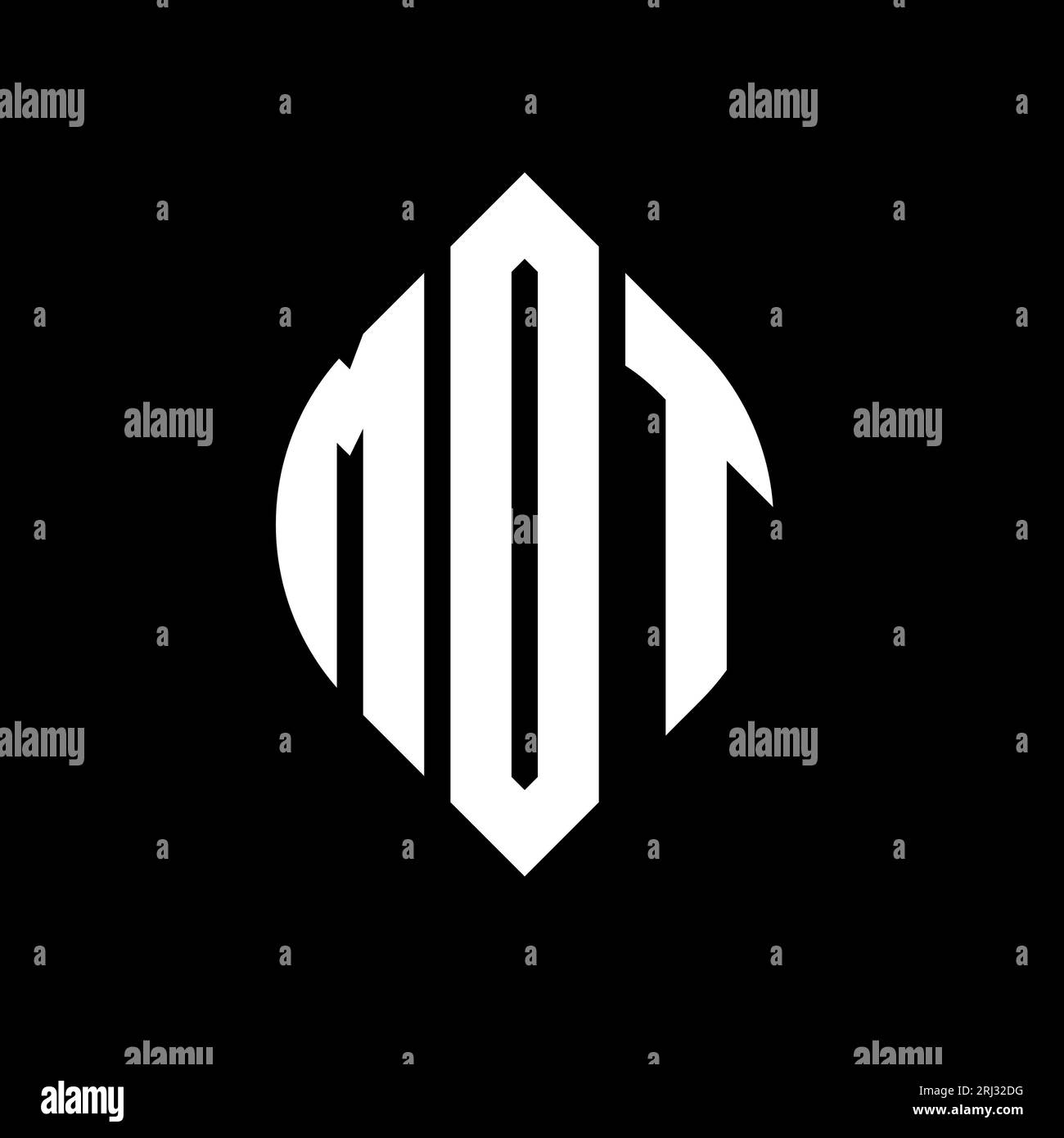 MOT circle letter logo design with circle and ellipse shape. MOT ...