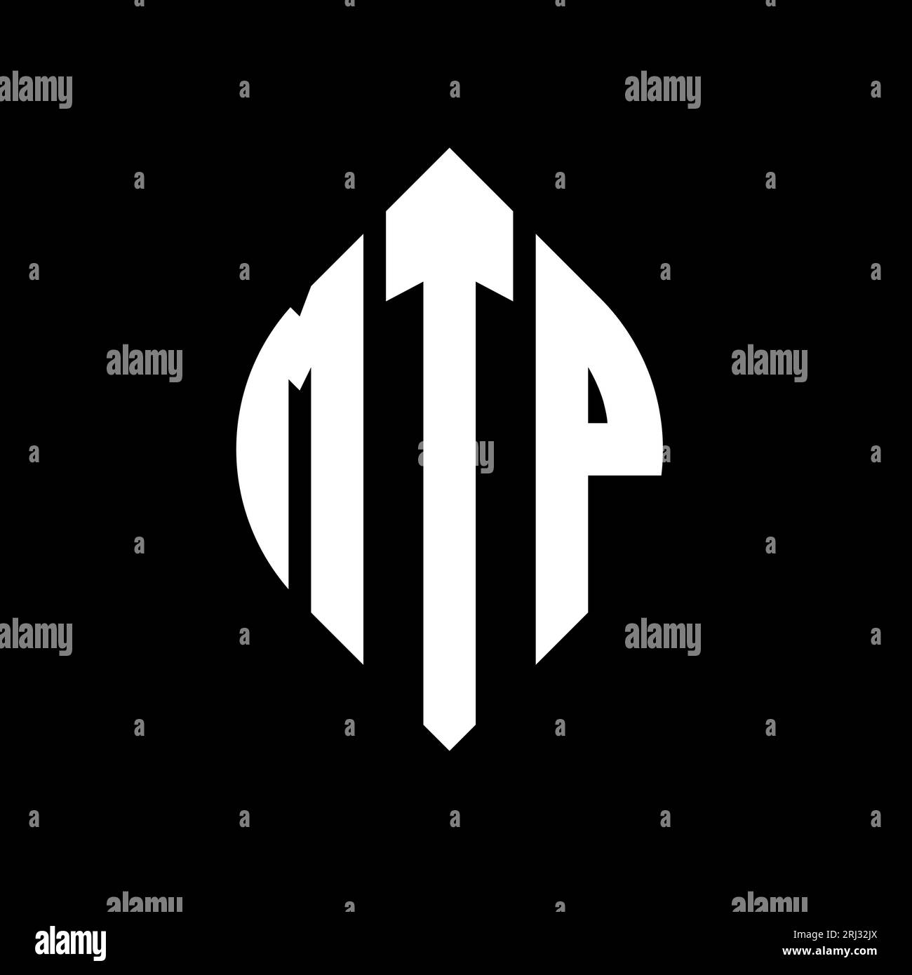 MTP circle letter logo design with circle and ellipse shape. MTP ...