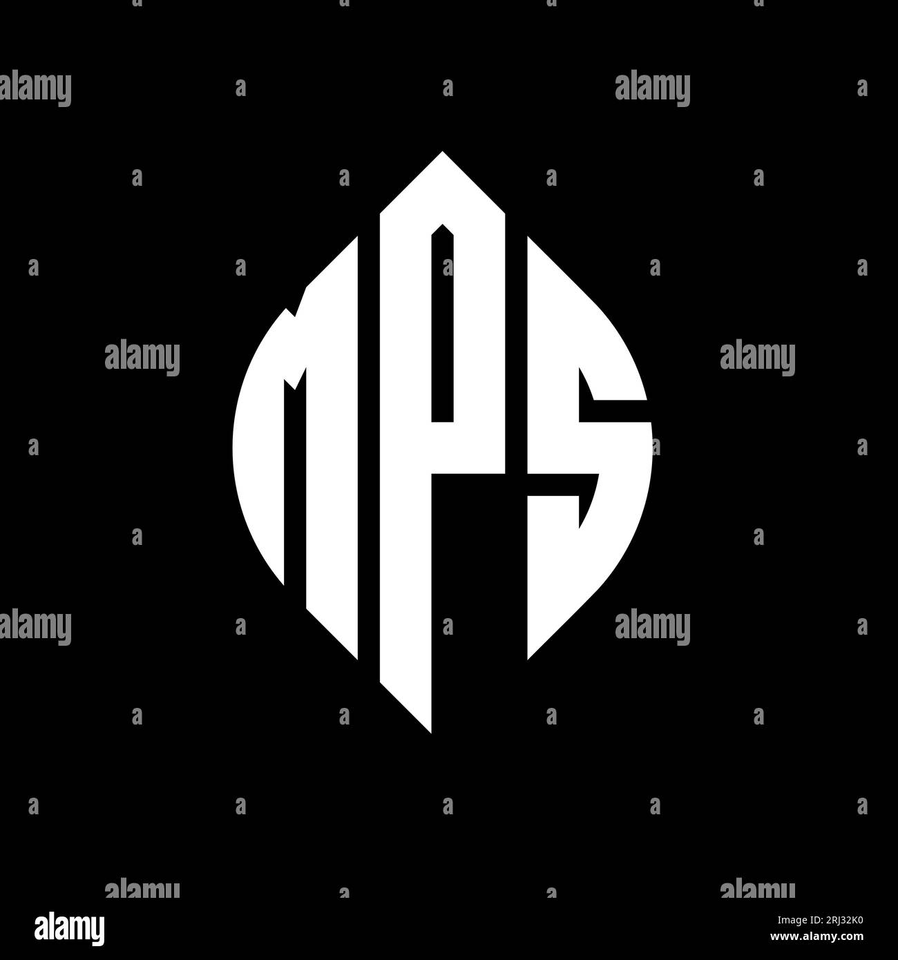 MPS circle letter logo design with circle and ellipse shape. MPS ...