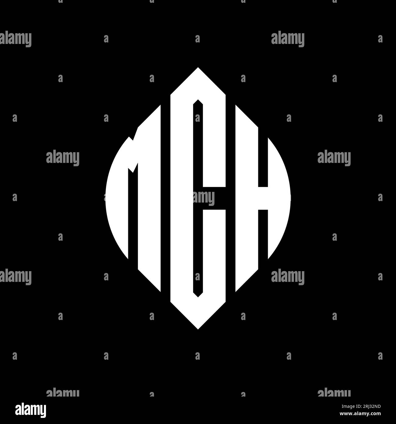 MCH circle letter logo design with circle and ellipse shape. MCH ...