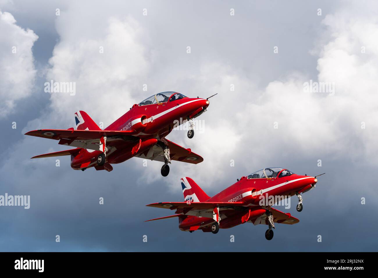 RAF Red Arrows jets taking off from London Southend Airport, Essex, UK ...