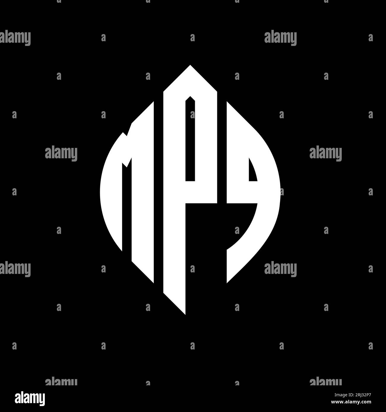 MPQ circle letter logo design with circle and ellipse shape. MPQ ...