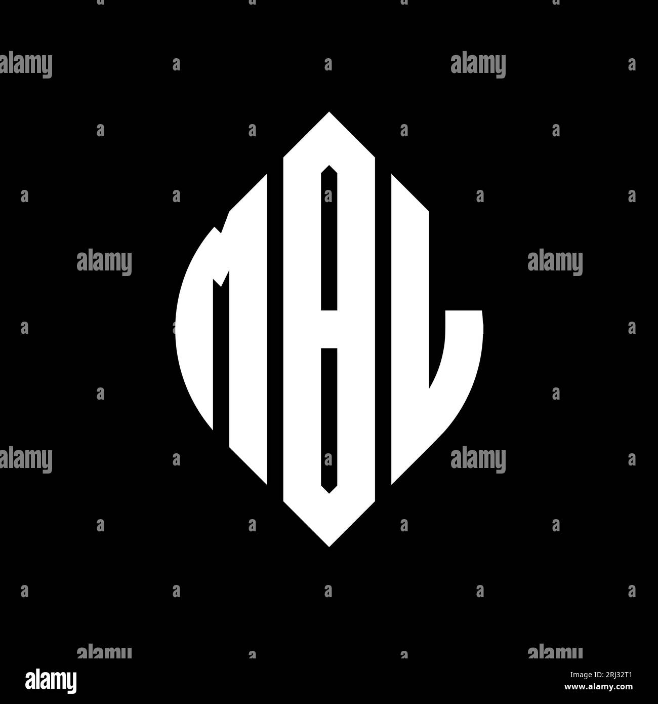 MBL circle letter logo design with circle and ellipse shape. MBL ...