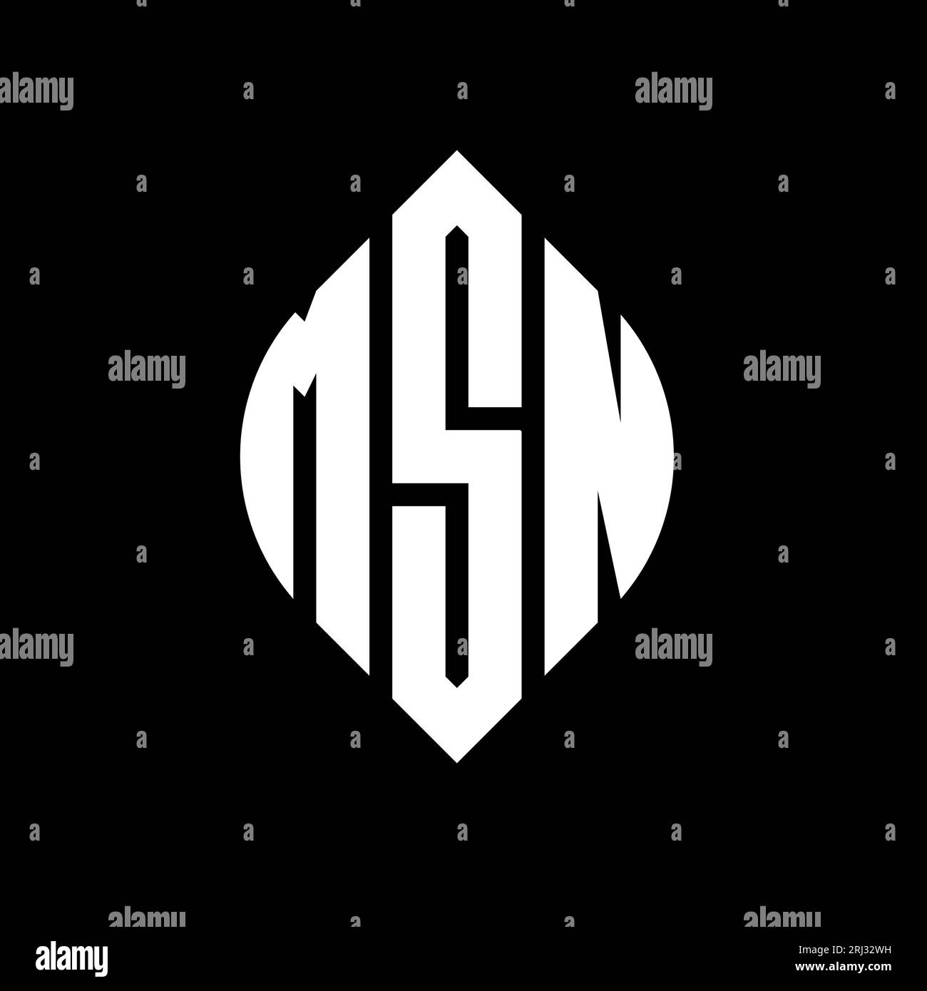 MSN circle letter logo design with circle and ellipse shape. MSN ...