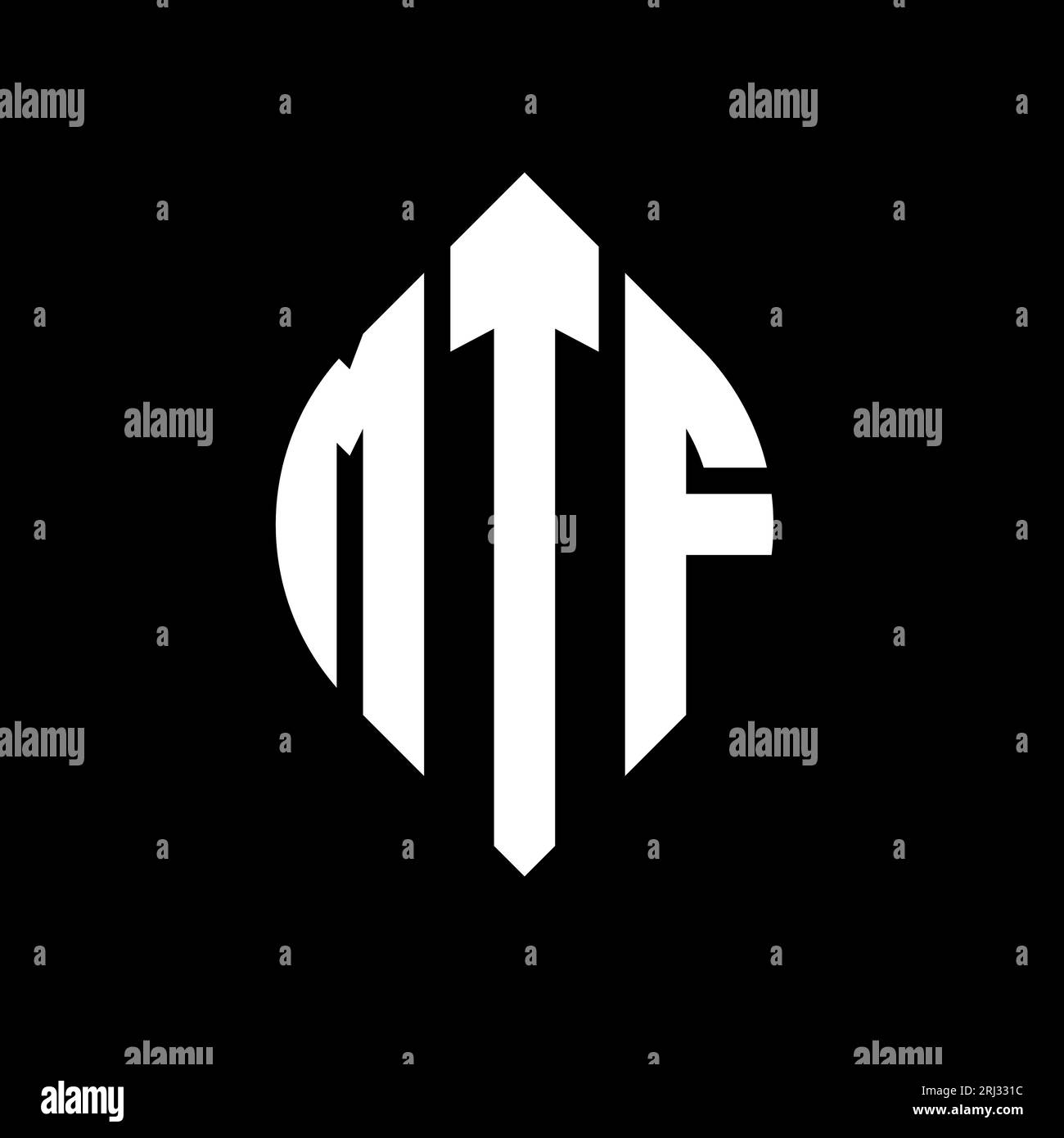 MTF circle letter logo design with circle and ellipse shape. MTF ...