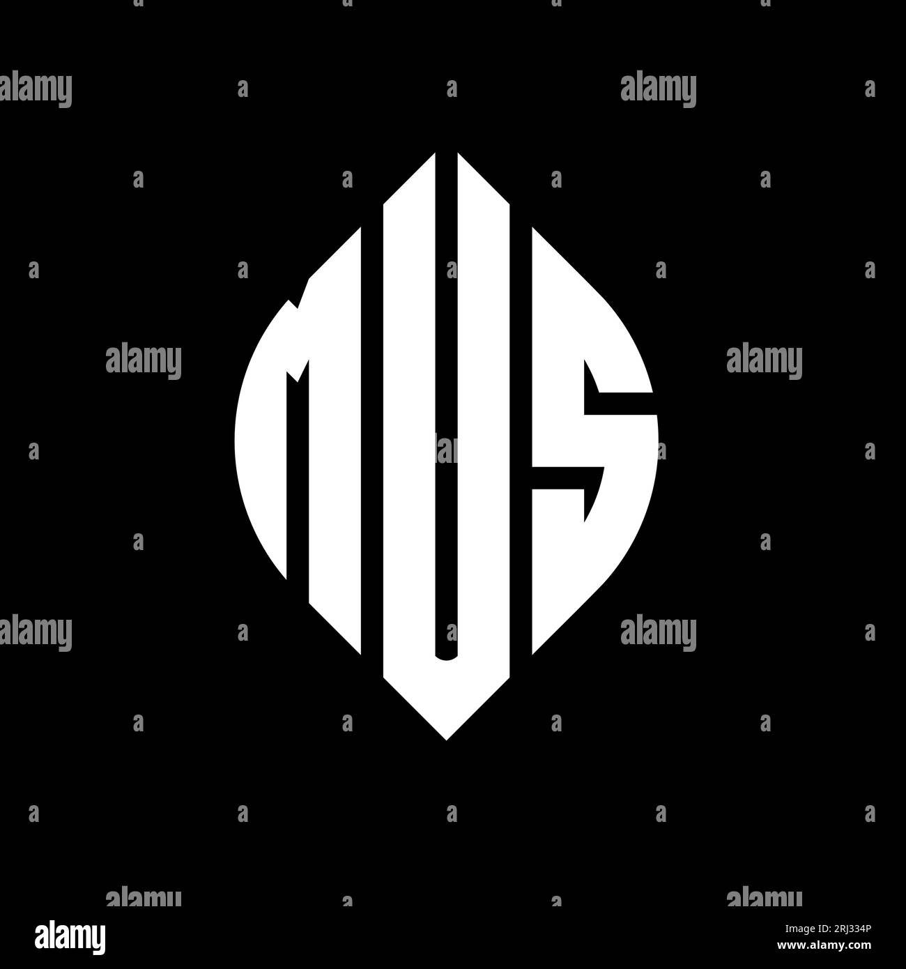 MUS circle letter logo design with circle and ellipse shape. MUS ...