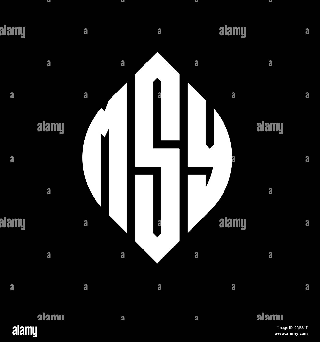 MSY circle letter logo design with circle and ellipse shape. MSY ...