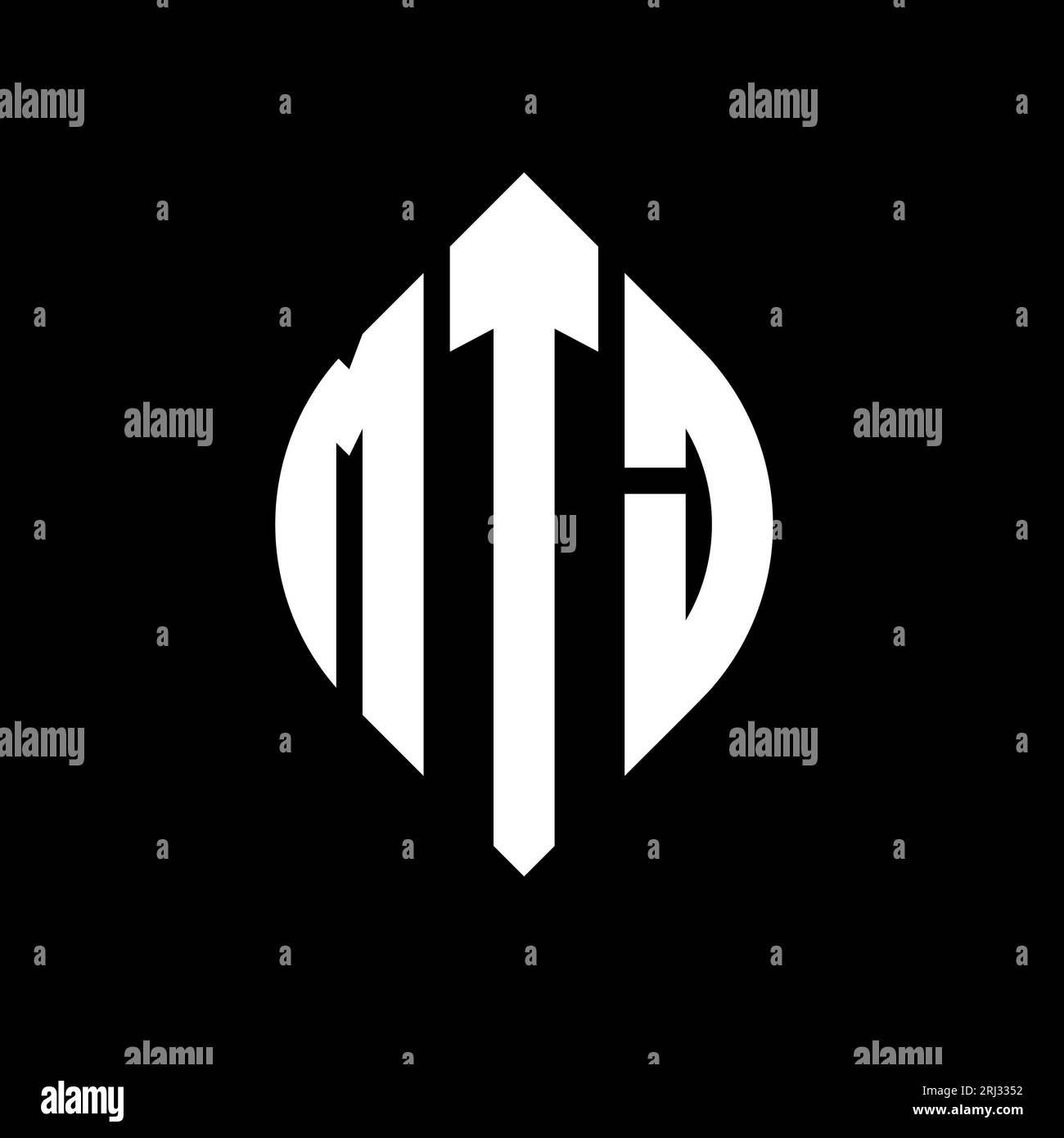 MTJ circle letter logo design with circle and ellipse shape. MTJ ...