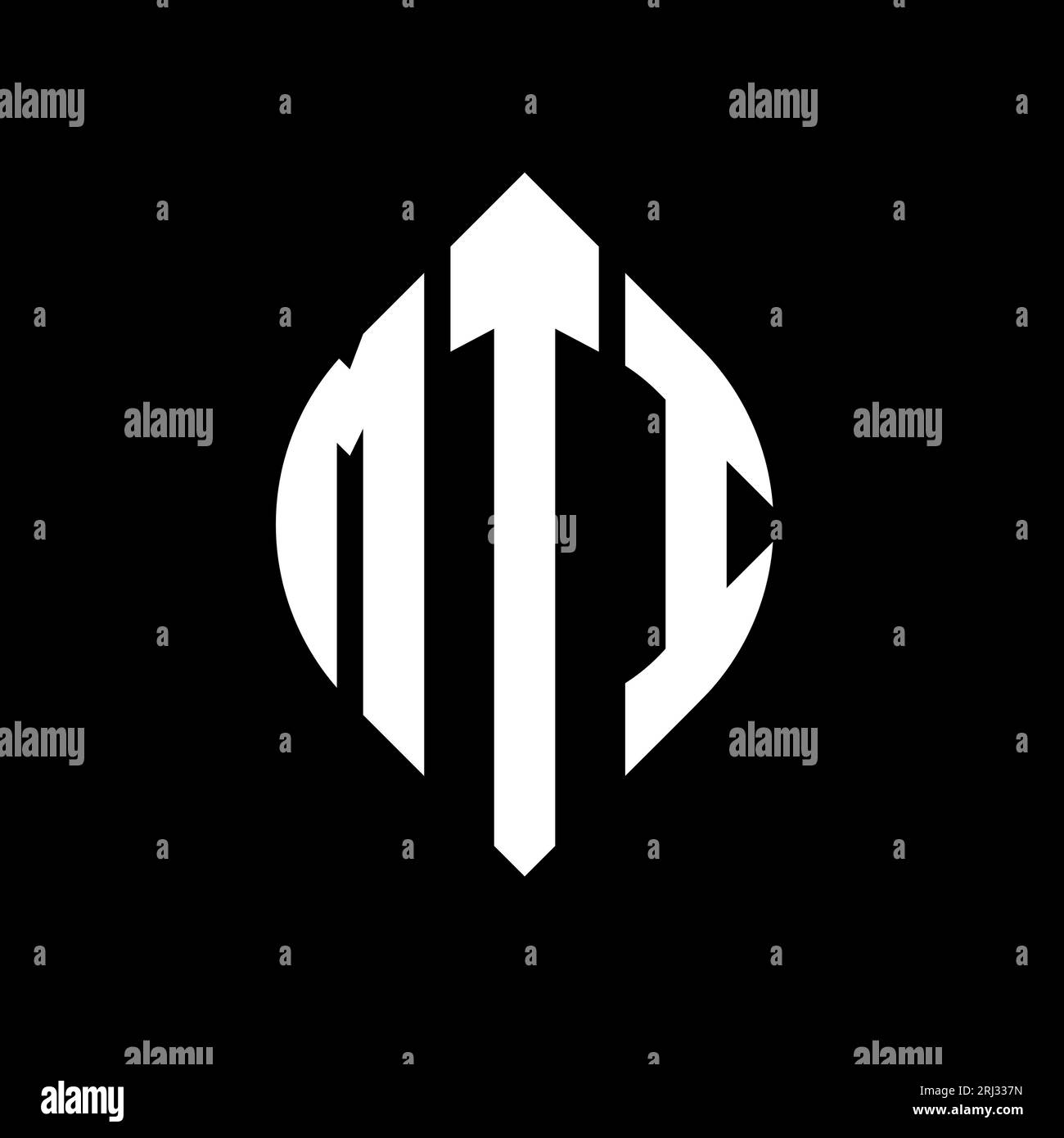 MTI circle letter logo design with circle and ellipse shape. MTI ...