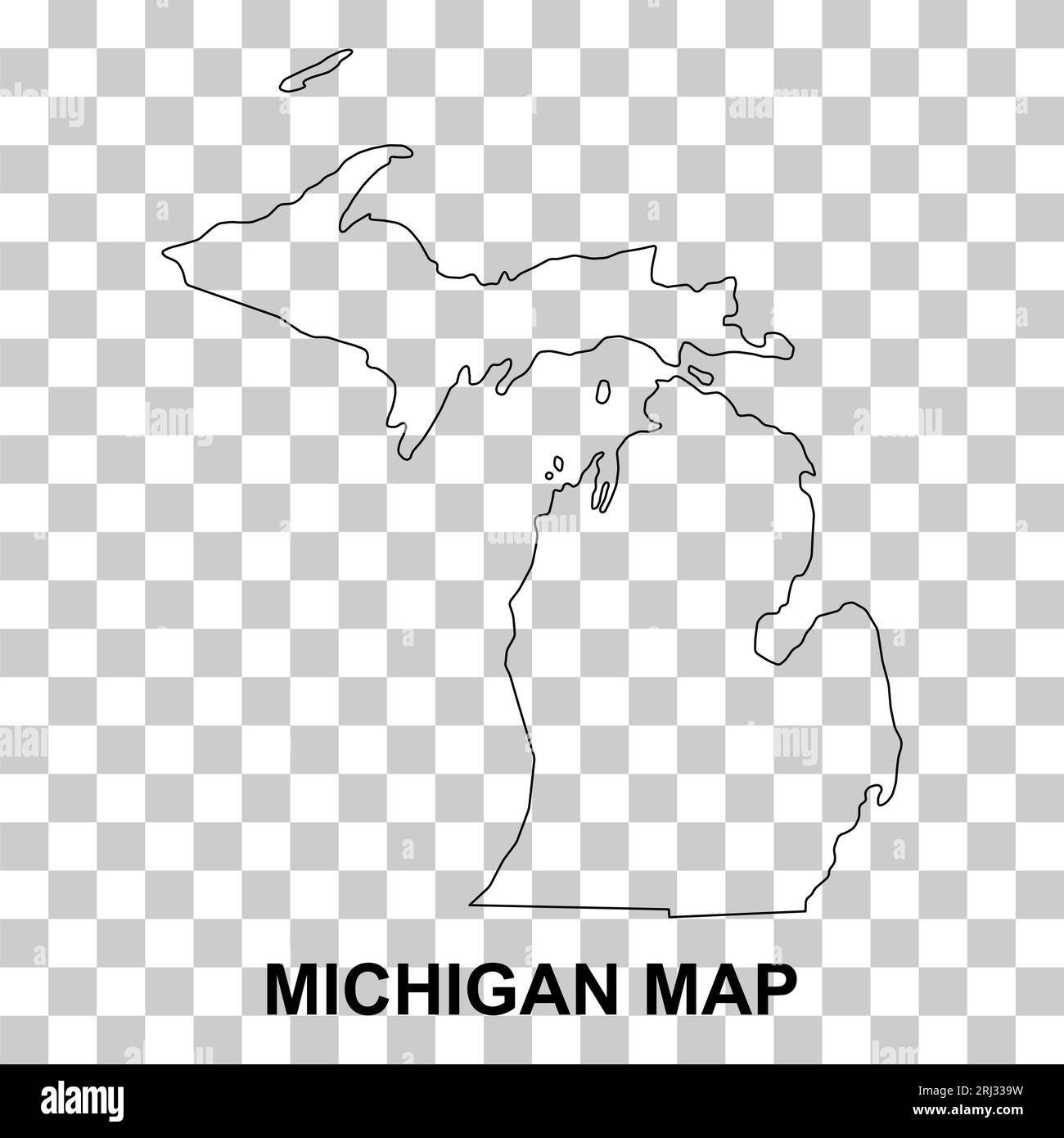 Michigan map shape, united states of america. Flat concept icon symbol ...