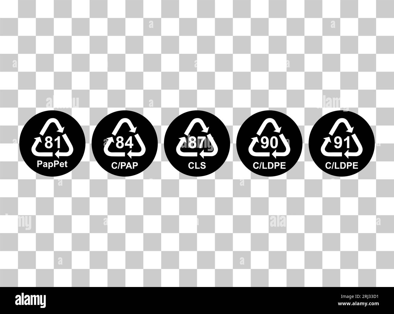 Set of Composite symbol, ecology recycling sign isolated on white ...