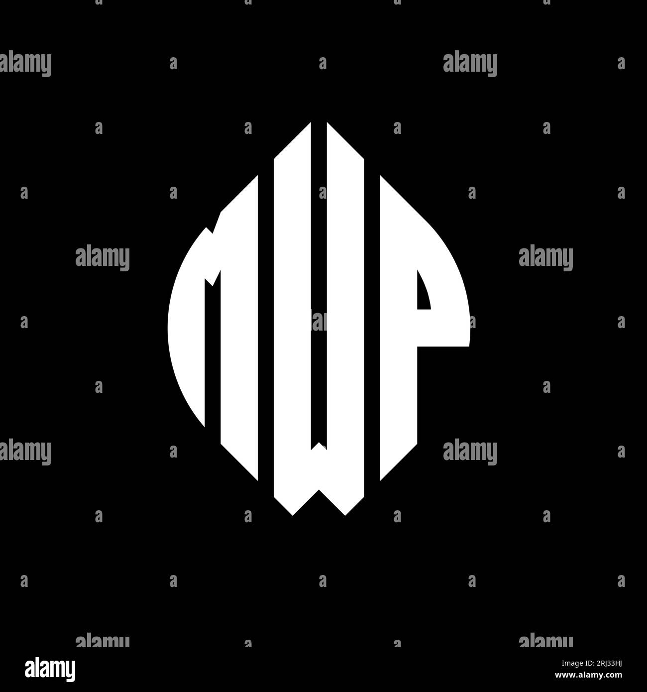 MWP circle letter logo design with circle and ellipse shape. MWP ...