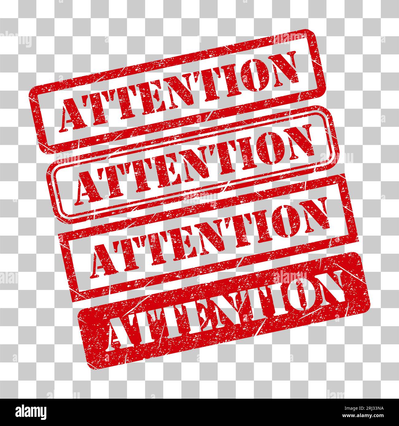 Set of Attention stamp symbol, label sticker sign button, text banner ...