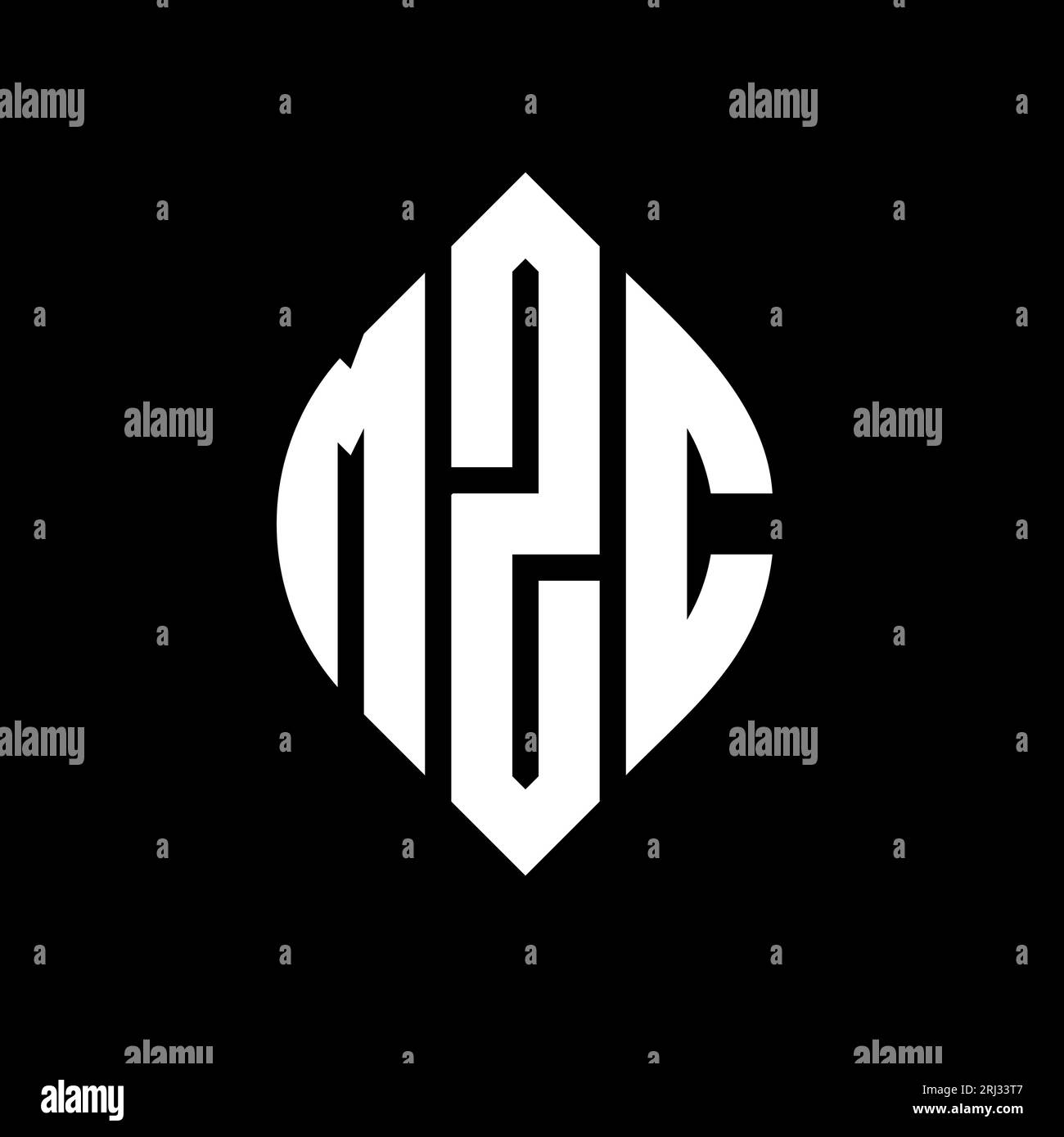 MZC circle letter logo design with circle and ellipse shape. MZC ...