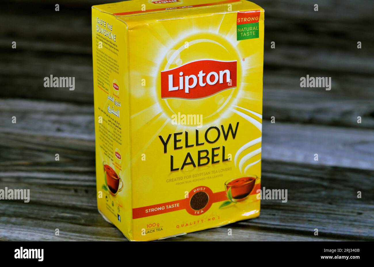 Giza, Egypt, August 12 2023: Lipton black dust tea, strong natural ...