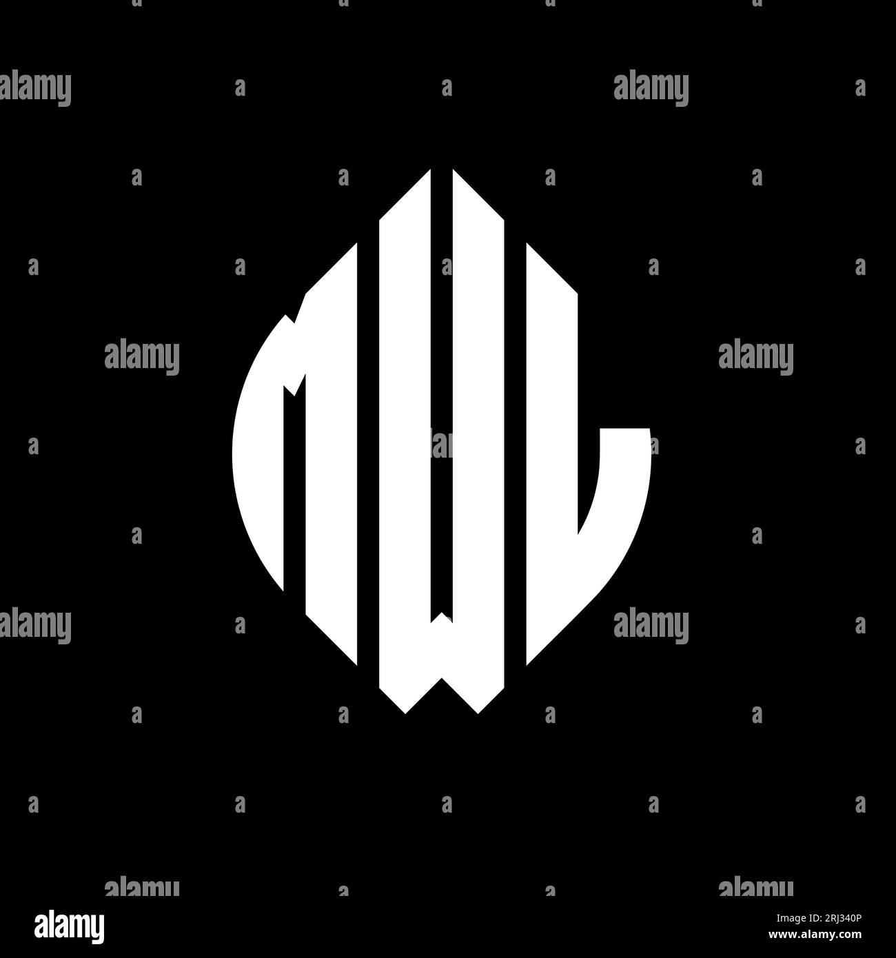 MWL circle letter logo design with circle and ellipse shape. MWL ...