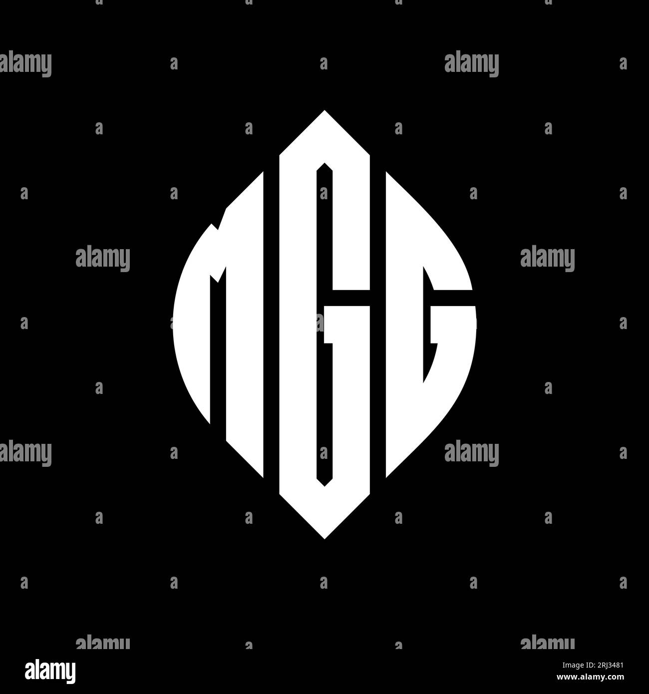 MGG circle letter logo design with circle and ellipse shape. MGG ...