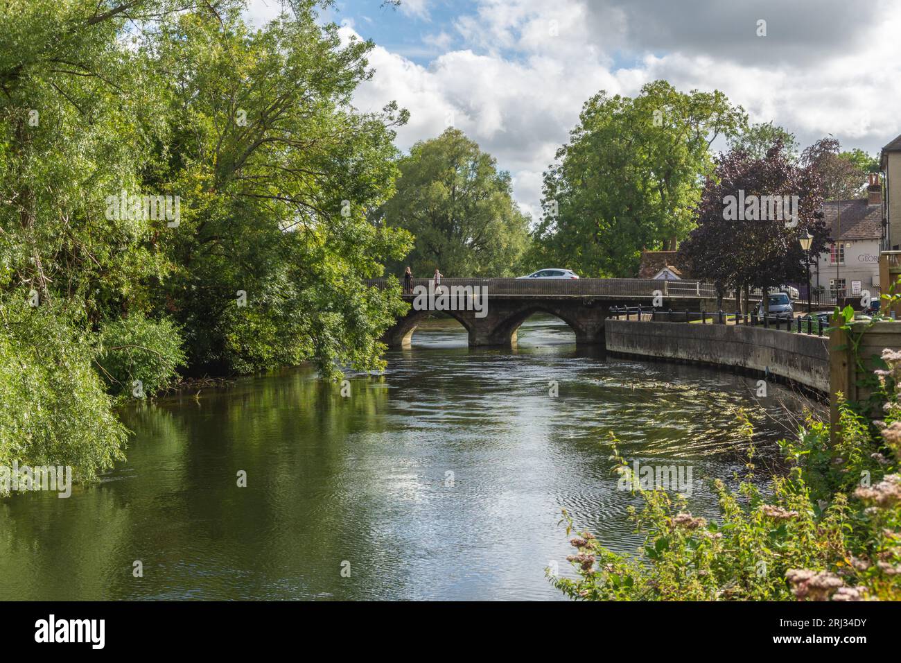 Fordingbridge, UK - August 19th 2023: The Great Bridge over the River ...