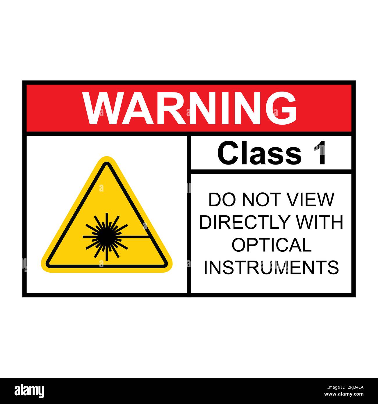 Laser radiation danger class 1 label icon, safety information symbol ...