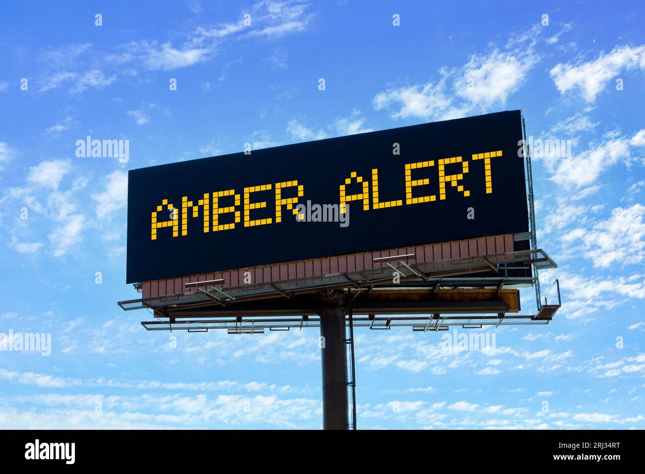 Electronic freeway Sign advising of an amber alert for child abduction ...