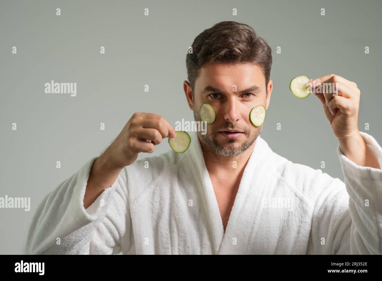 Cucumber for cosmetics skin mask. Facial mask with cucumber. Spa ...
