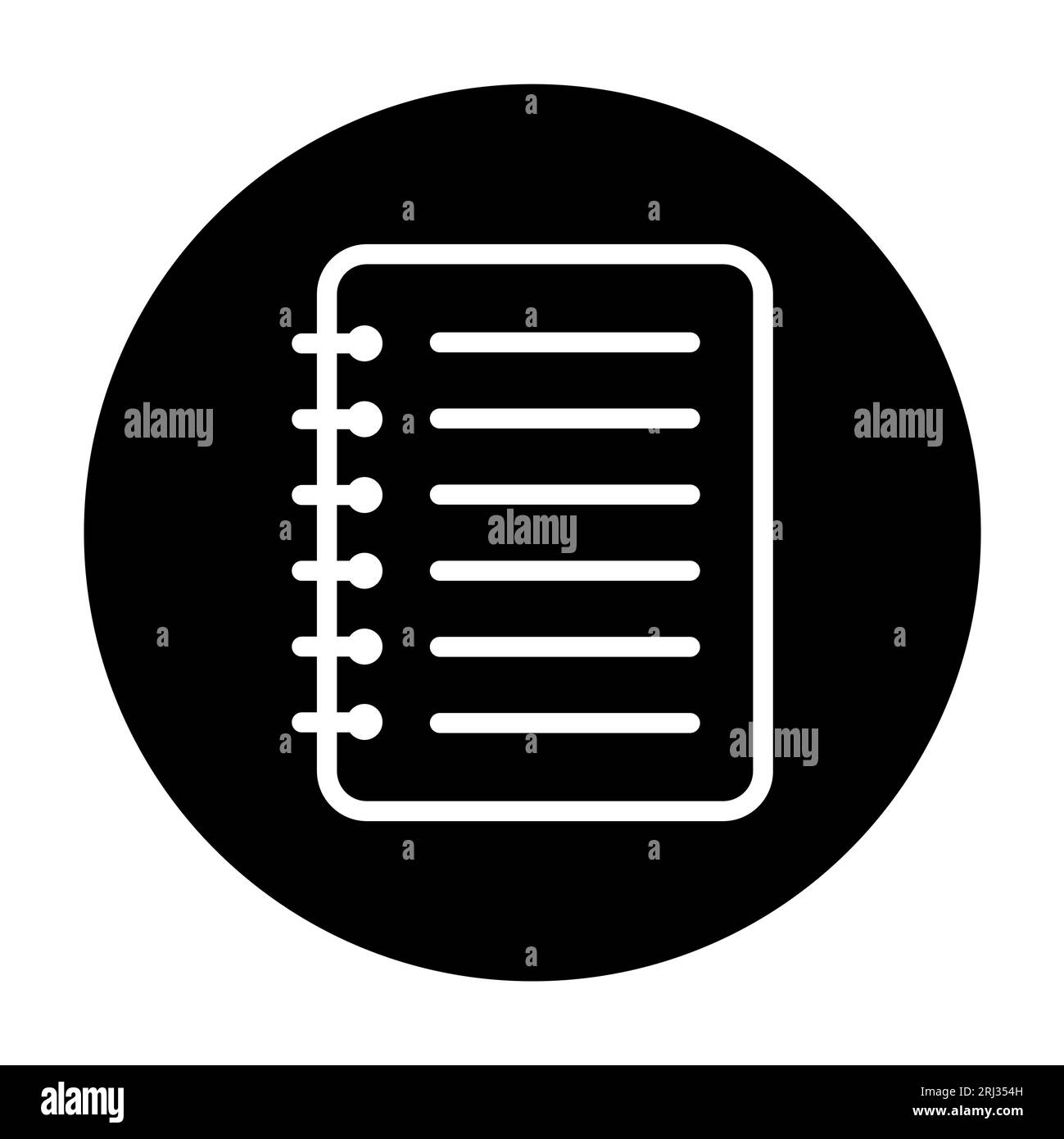 Spiral notebook icon, paper blank page symbol, note web flat vector ...
