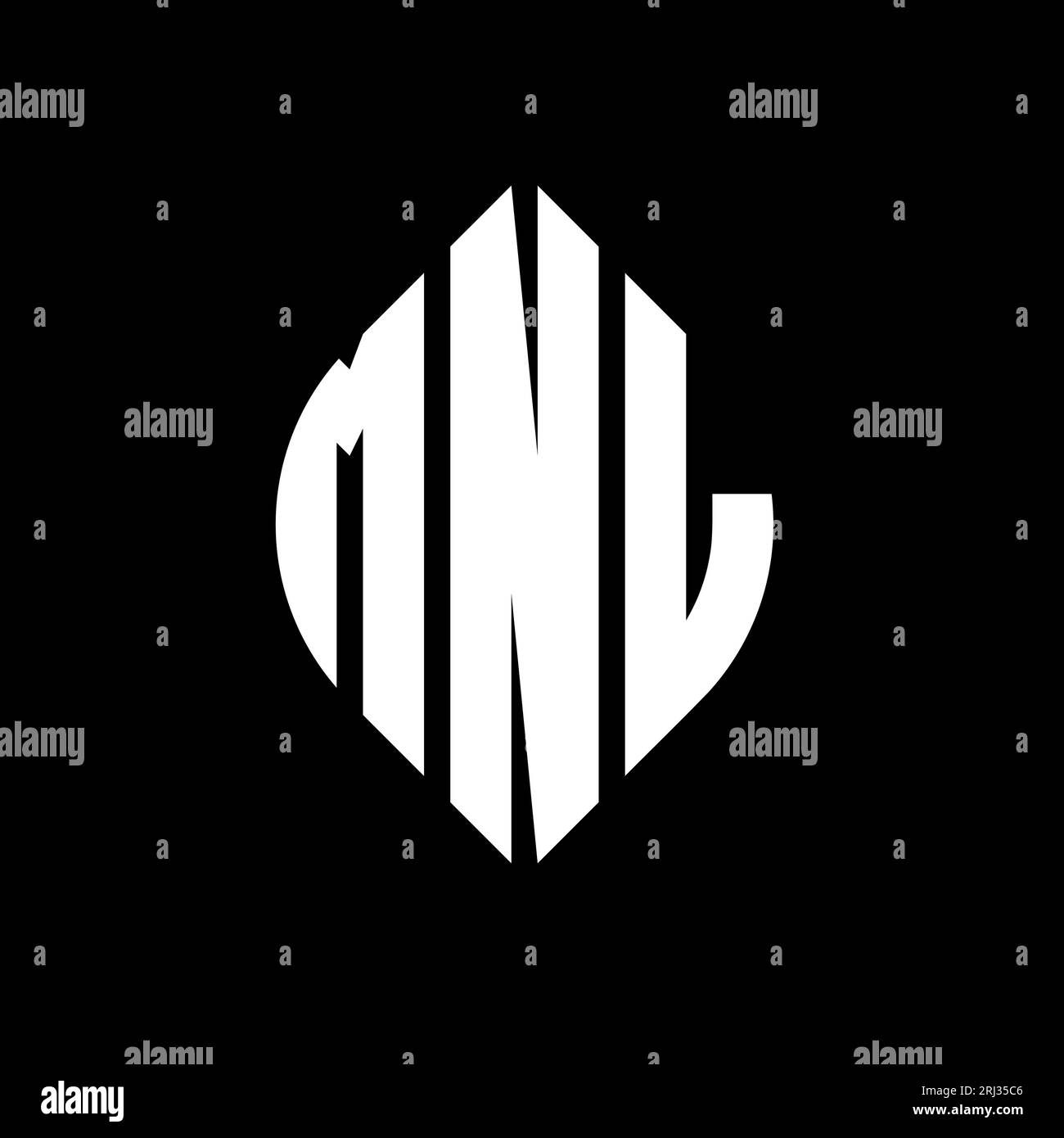 MNL circle letter logo design with circle and ellipse shape. MNL ...