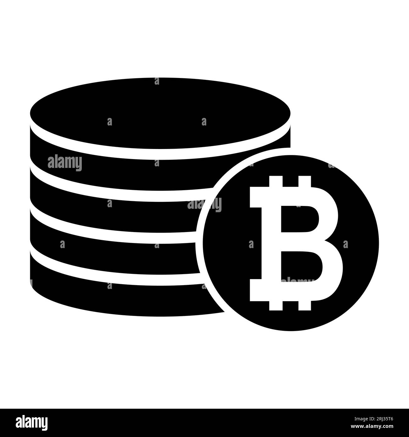 Bitcoin stack coin, flat icon money design, cash sign vector ...