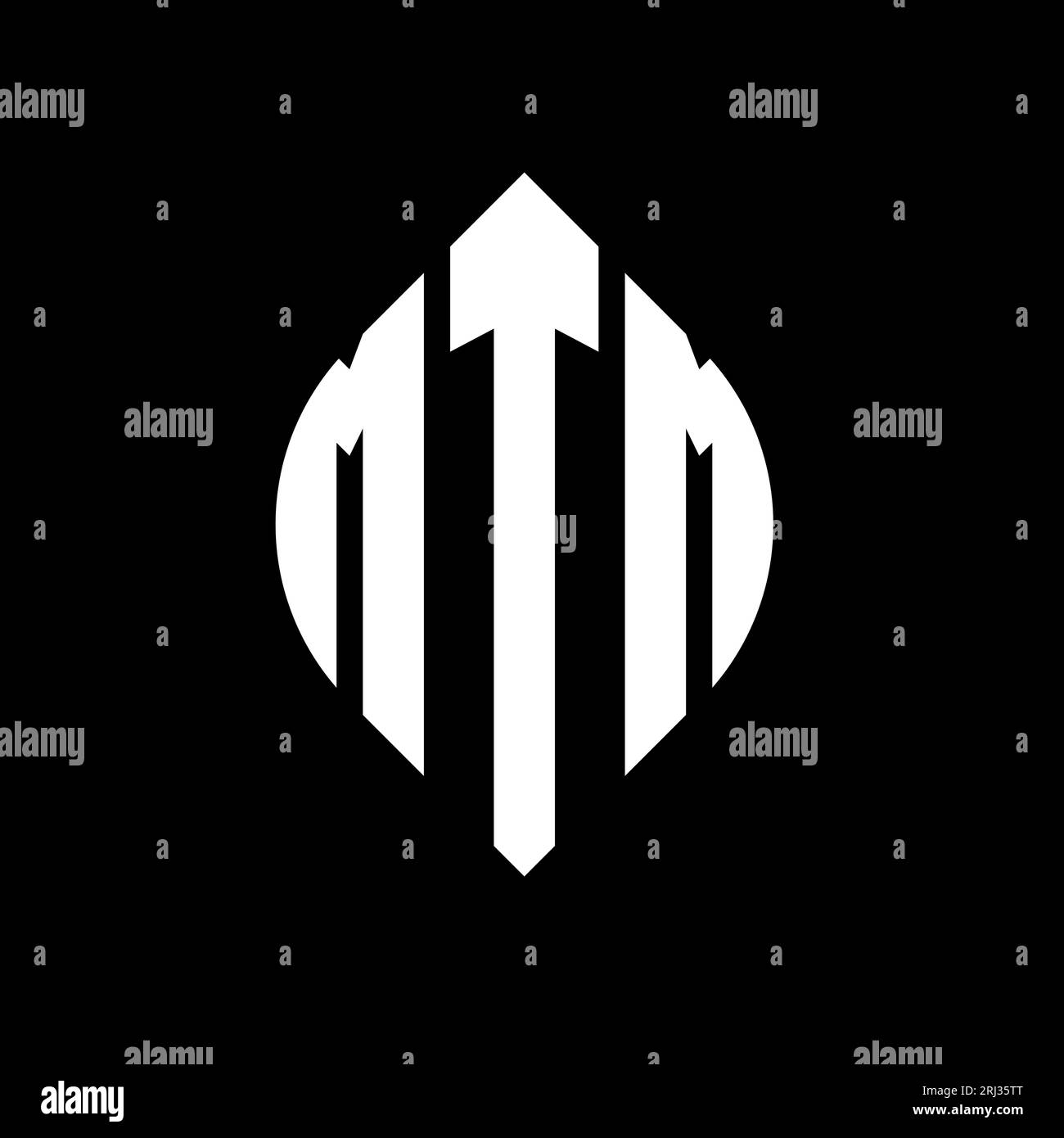 MTM circle letter logo design with circle and ellipse shape. MTM ...