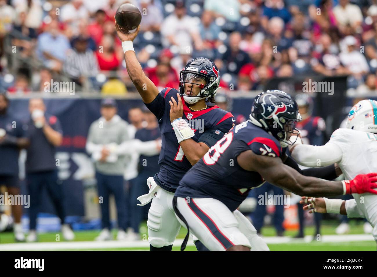 August 19, 2023: Houston Texans quarterback C.J. Stroud (7) throws a ...