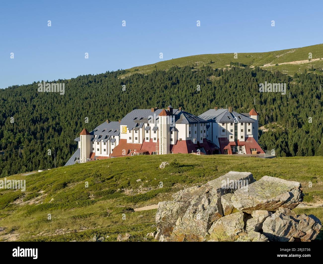 mountain hotel in summer , A summer day in Uludag , stylish mountain ...