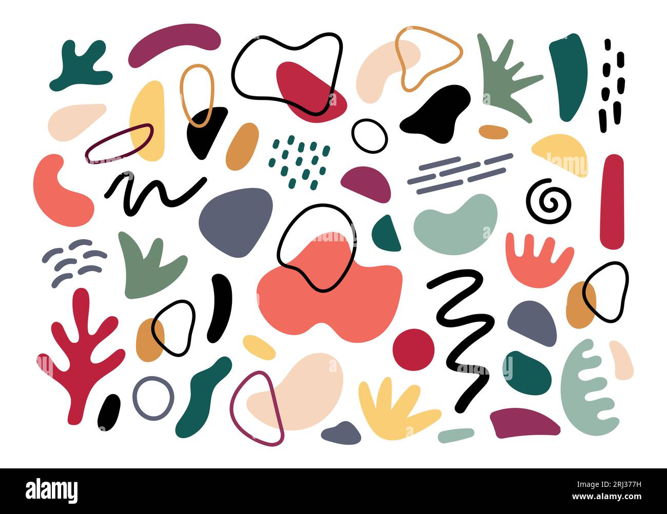 Abstract geometric shapes seamless pattern. Vector Hand drawn various ...