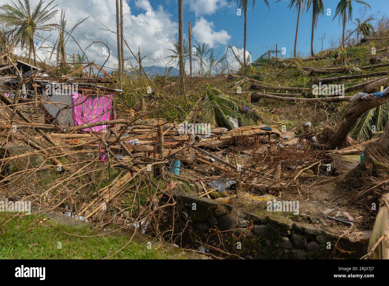Aftermath of Typhoon Odette (Rai) in a coastal village in Southern ...