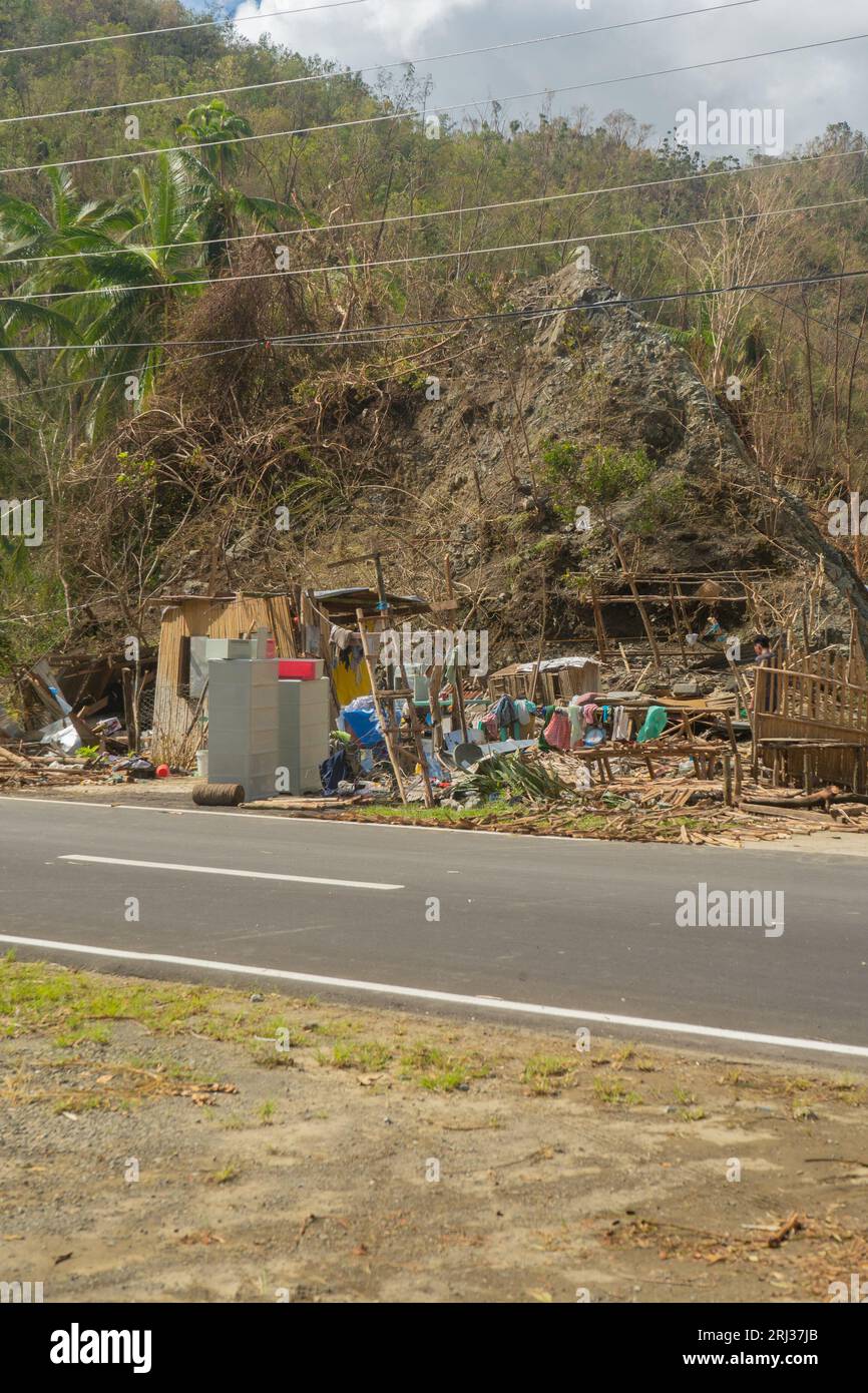 Aftermath of Typhoon Odette (Rai) in a coastal village in Southern ...