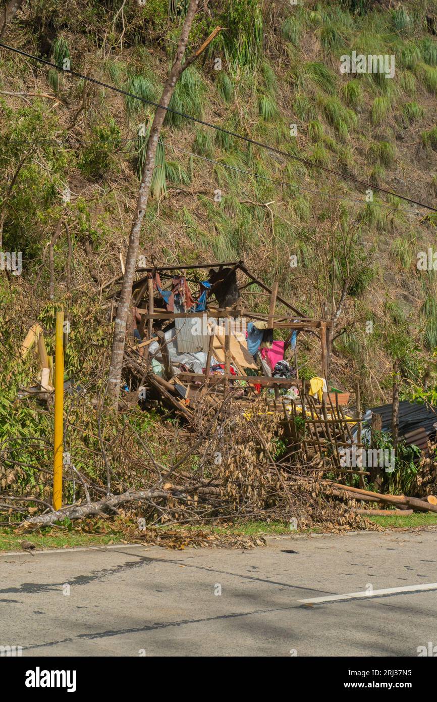 Aftermath of Typhoon Odette (Rai) in a coastal village in Southern ...