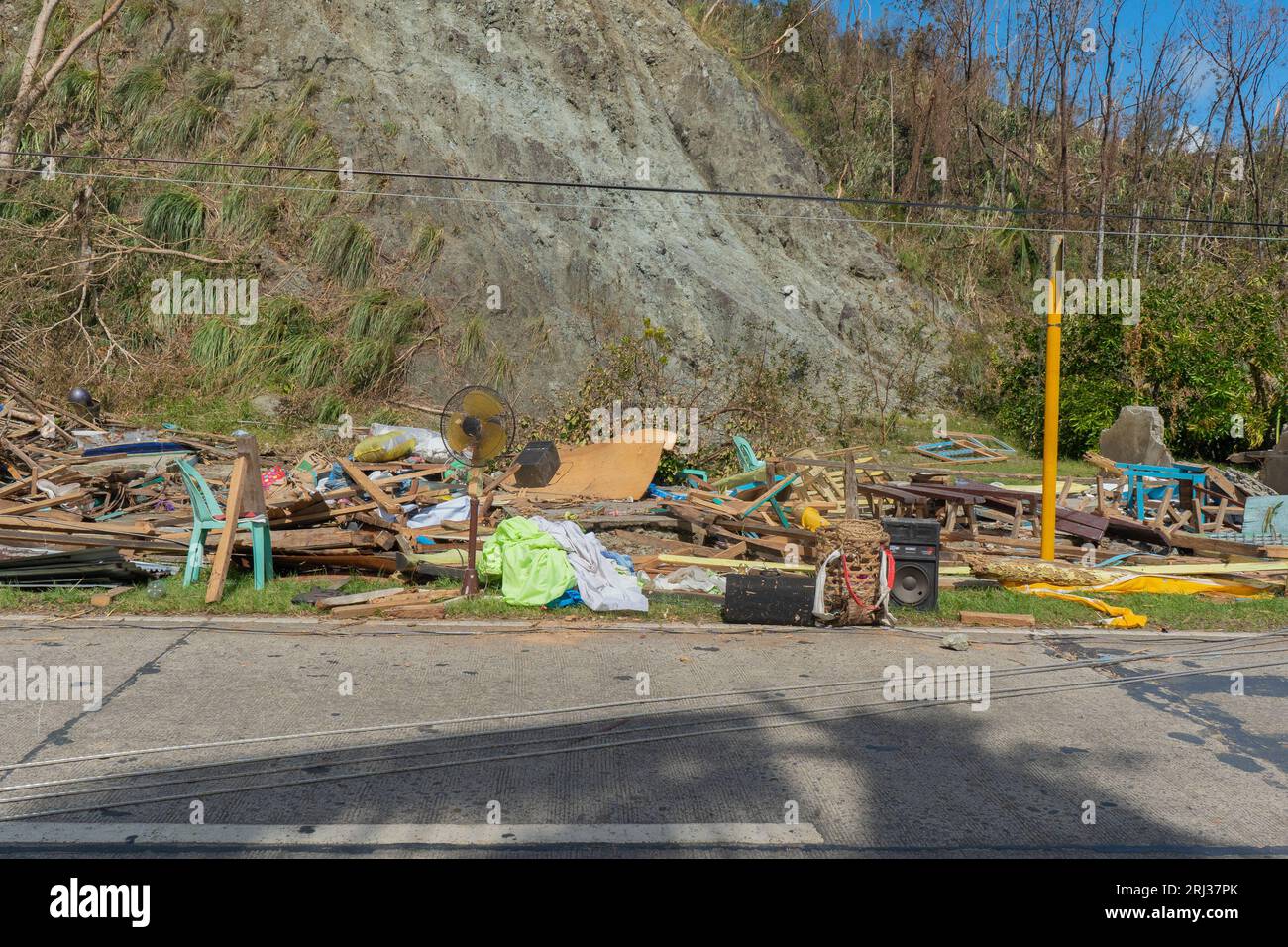 Aftermath of Typhoon Odette (Rai) in a coastal village in Southern ...