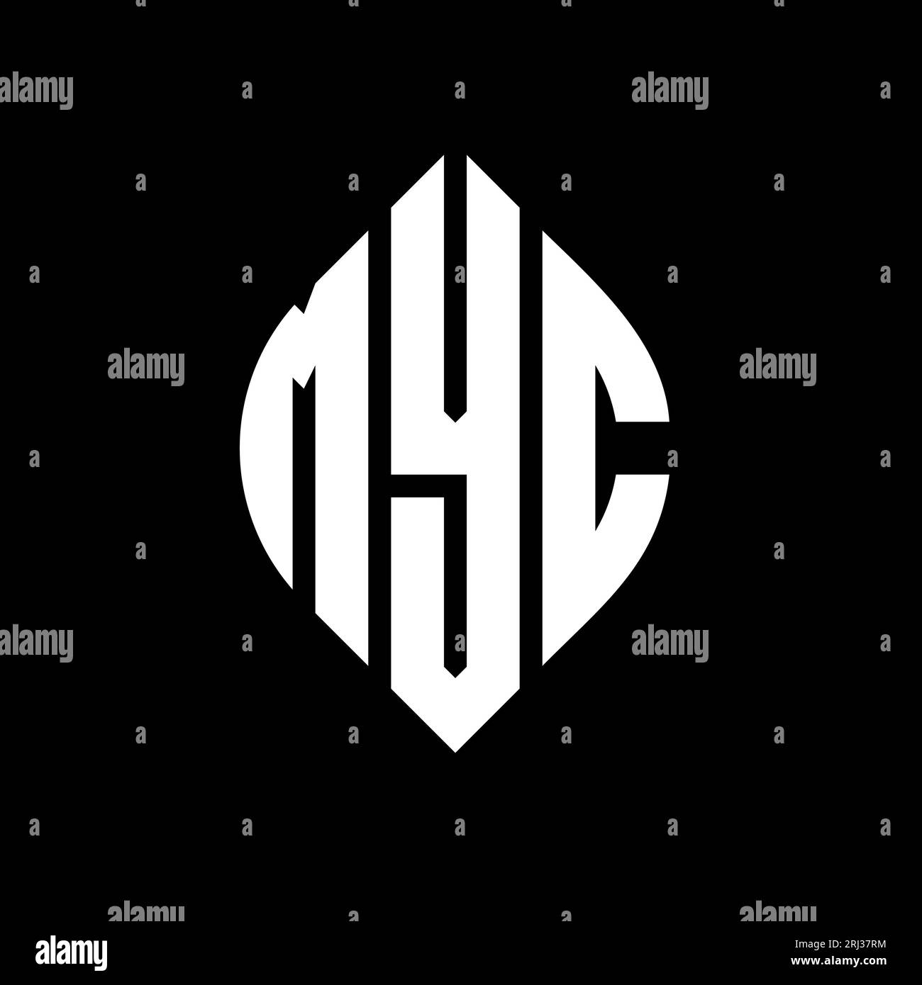 MYC circle letter logo design with circle and ellipse shape. MYC ...