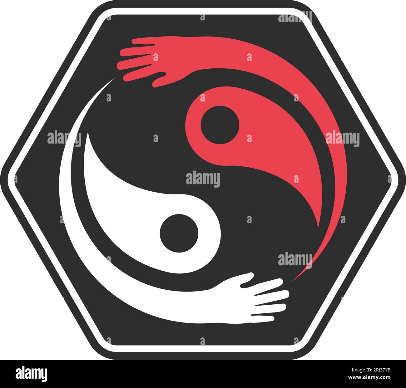 yin yang hand vector icon illustration design template Stock Vector ...