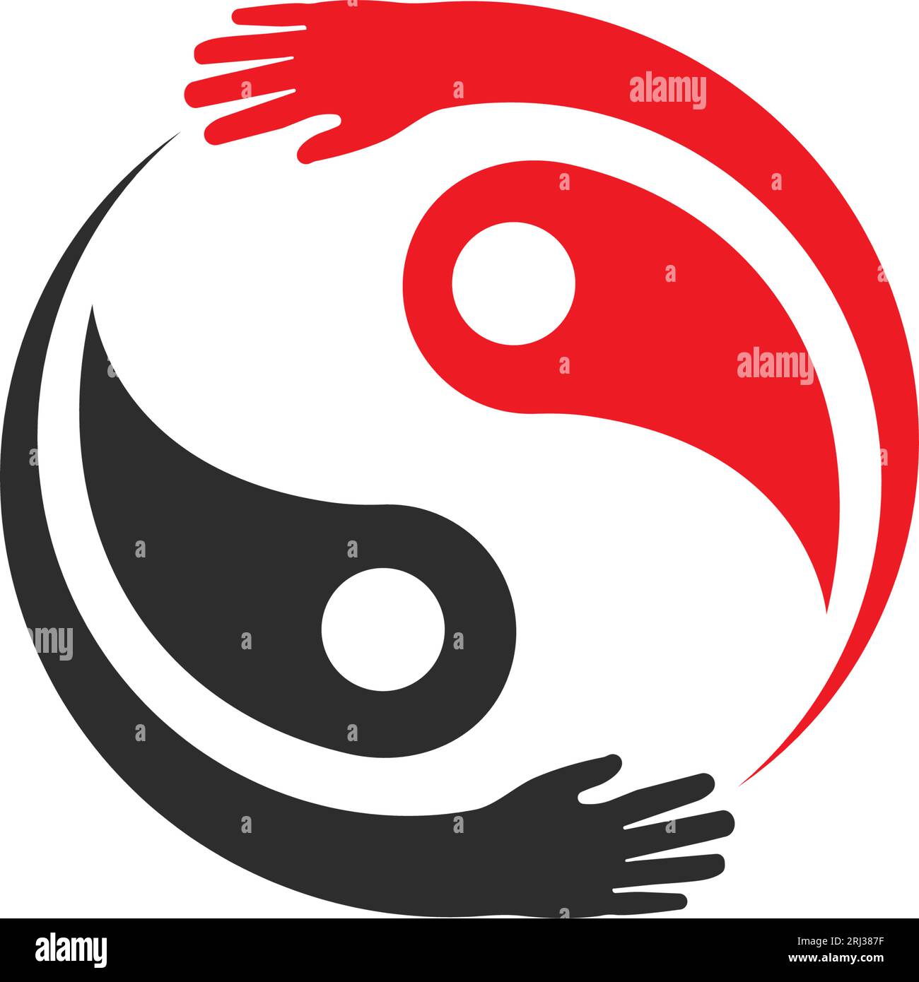 yin yang hand vector icon illustration concept design template Stock ...