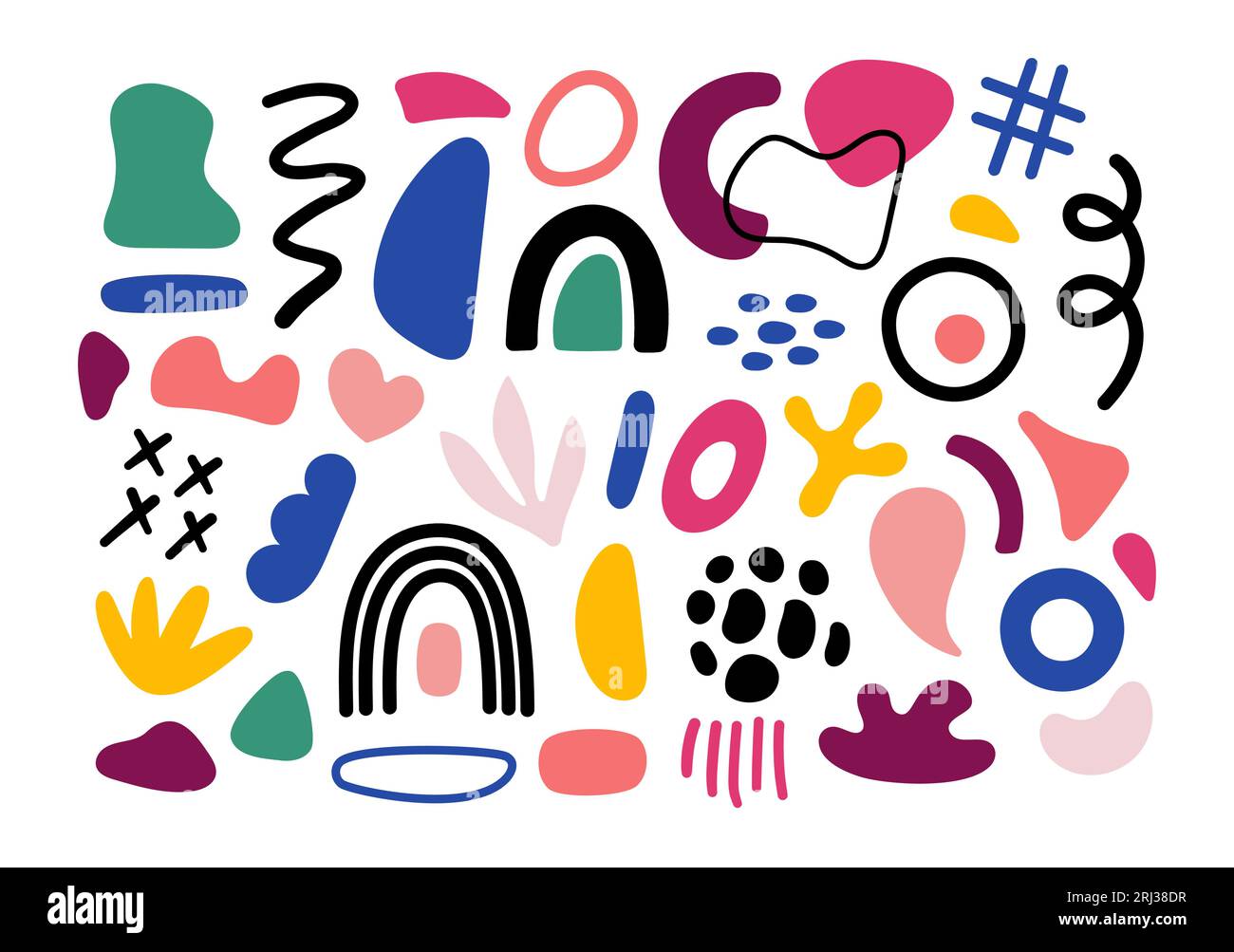 Abstract geometric shapes Collection. Vector Hand drawn various shapes ...