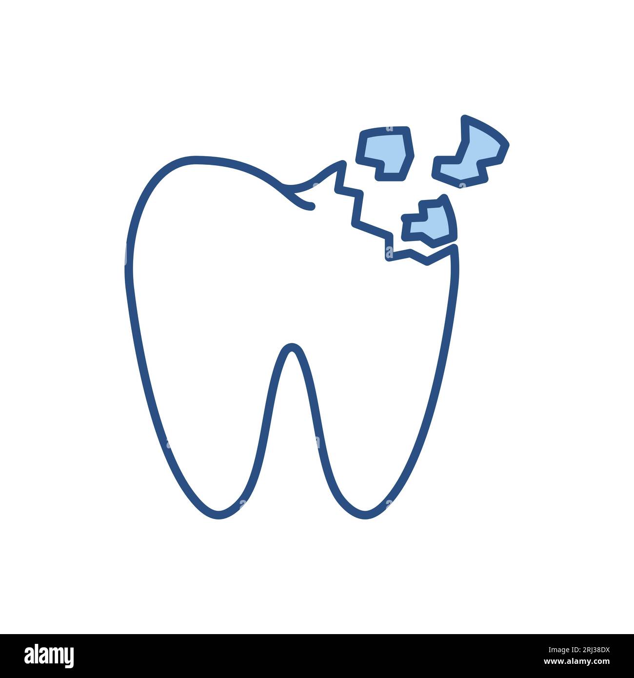 Tooth Crash Related Vector Icon. Tooth Crash Sign. Isolated on White ...