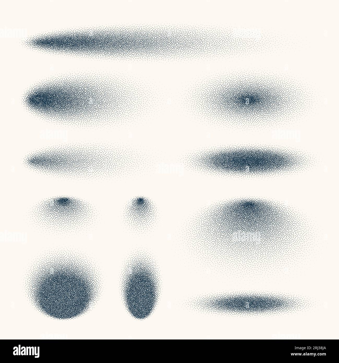 Stipple shadows set, vintage dotted design elements. Fading gradient ...