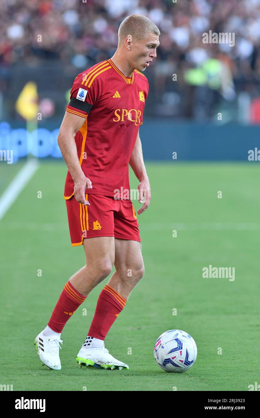 Rome, Lazio. 20th Aug, 2023. Rasmus Kristensen of AS Roma during the ...