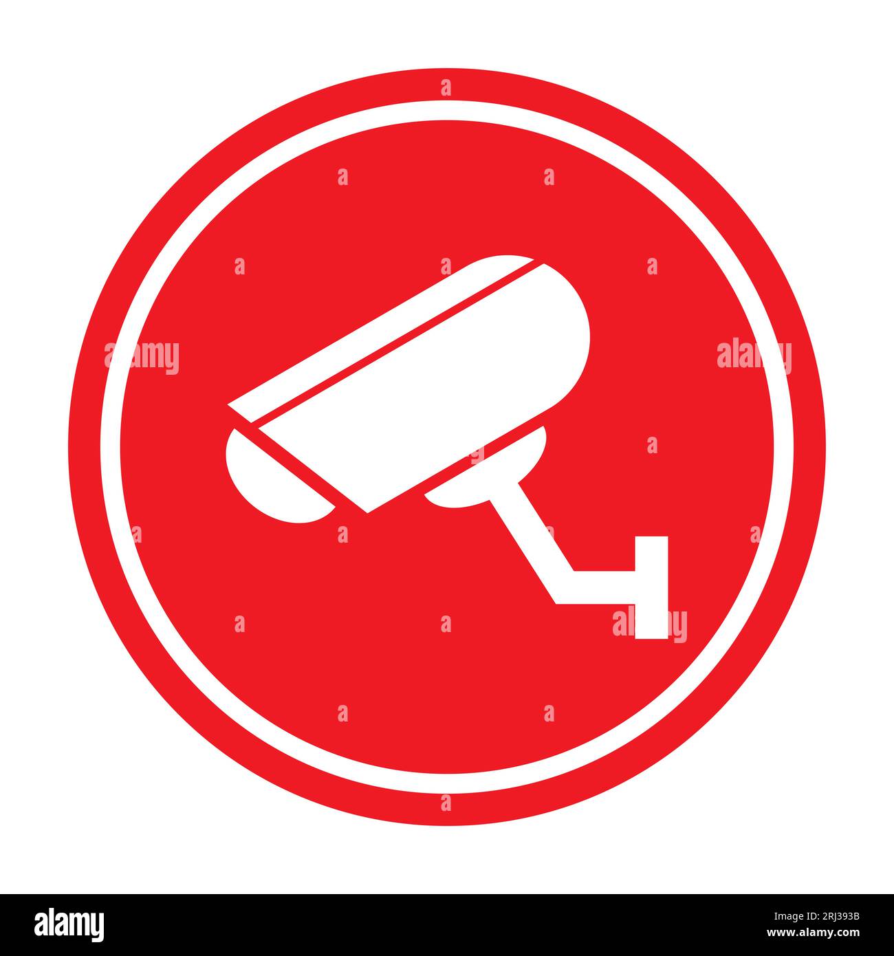 Closed circuit television camera icon, CCTV video protection alert ...