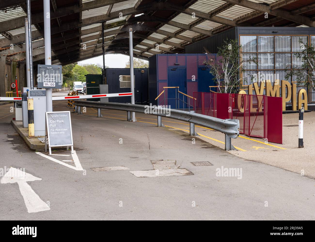 Olympia, Exhibition Centre, London; the entrance to the car park Stock ...