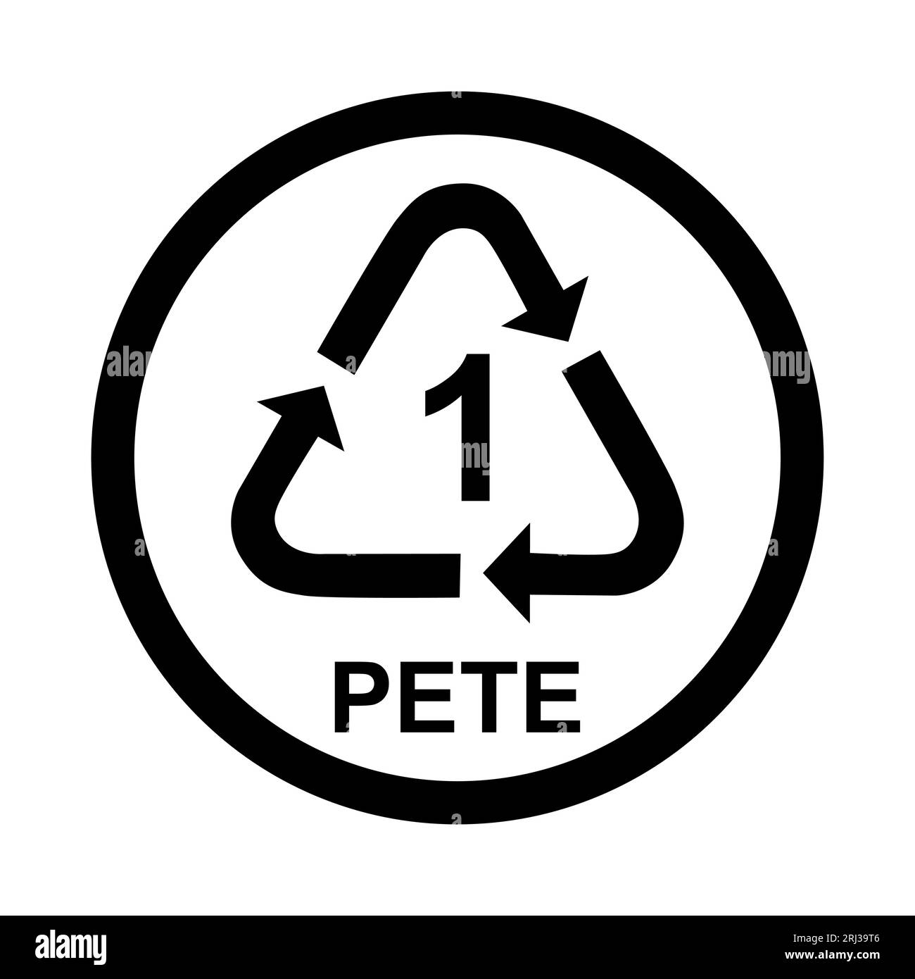 Plastic symbol, ecology recycling sign isolated on white background ...