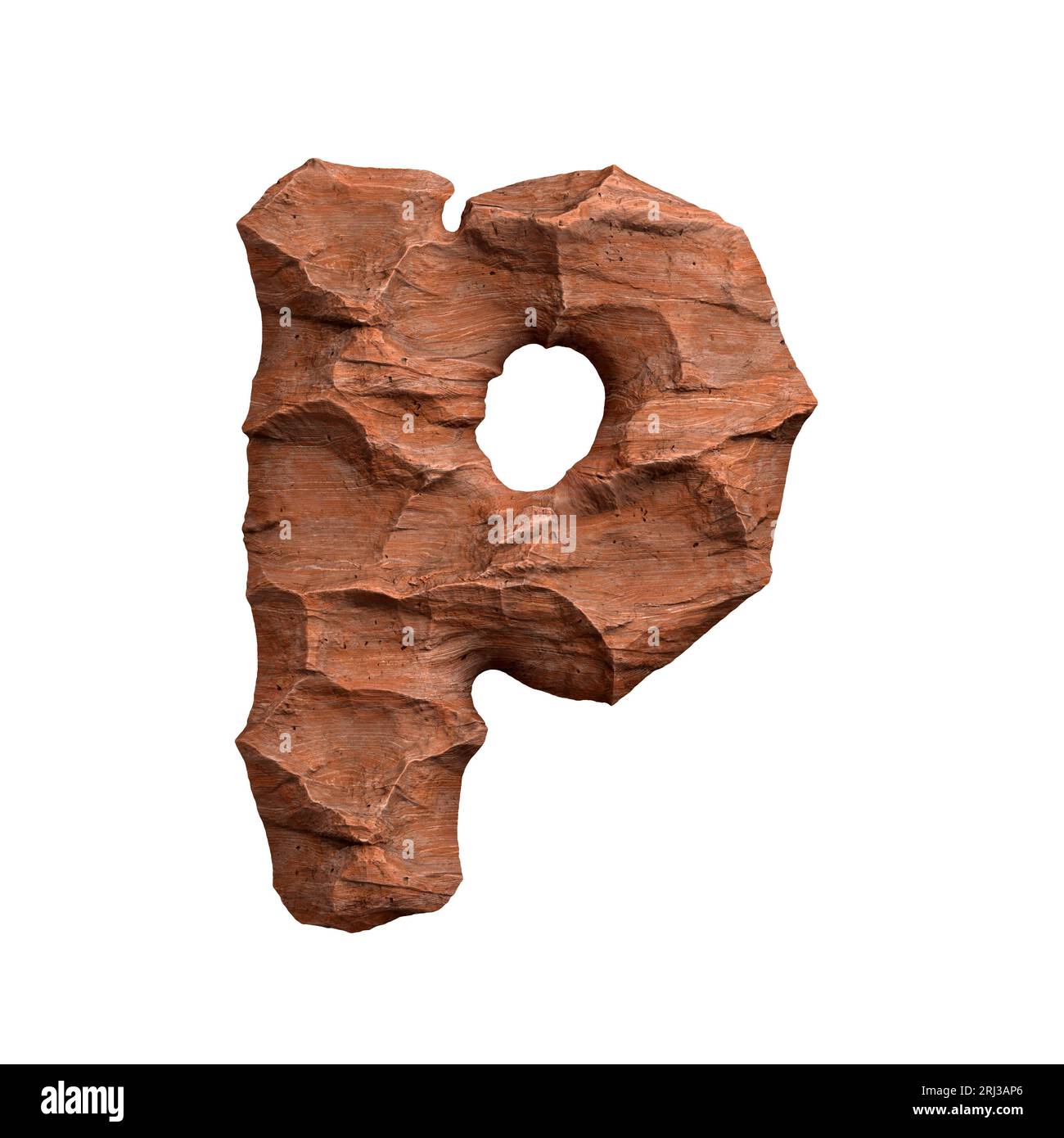 Desert sandstone letter P - Lowercase 3d red rock font - Suitable for ...