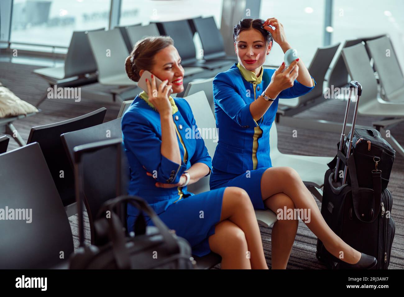 Stewardess stewardesses stewardess flight attendant hi-res stock ...