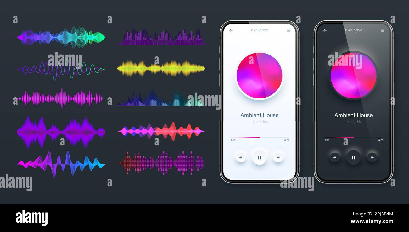 Online audio player user interface, smartphone app UI design. Music ...