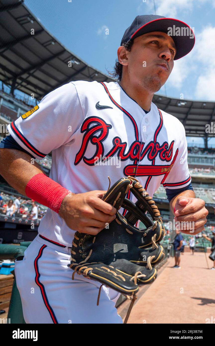 ATLANTA, GA - AUGUST 20: Atlanta Braves second baseman Nicky Lopez (15 ...